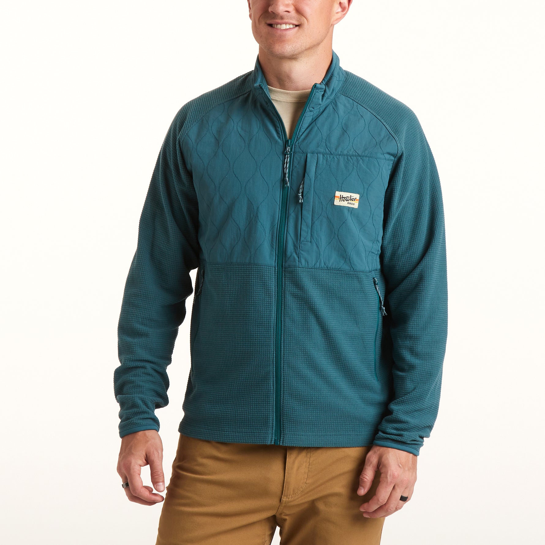 Talisman Grid Fleece Jacket - Dark Teal – HOWLER BROTHERS