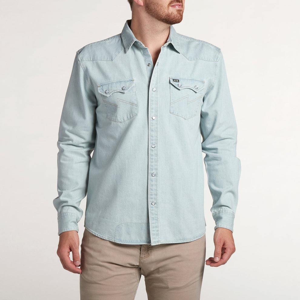 Dust Up Denim Snapshirt - Garth Light Wash – HOWLER BROTHERS