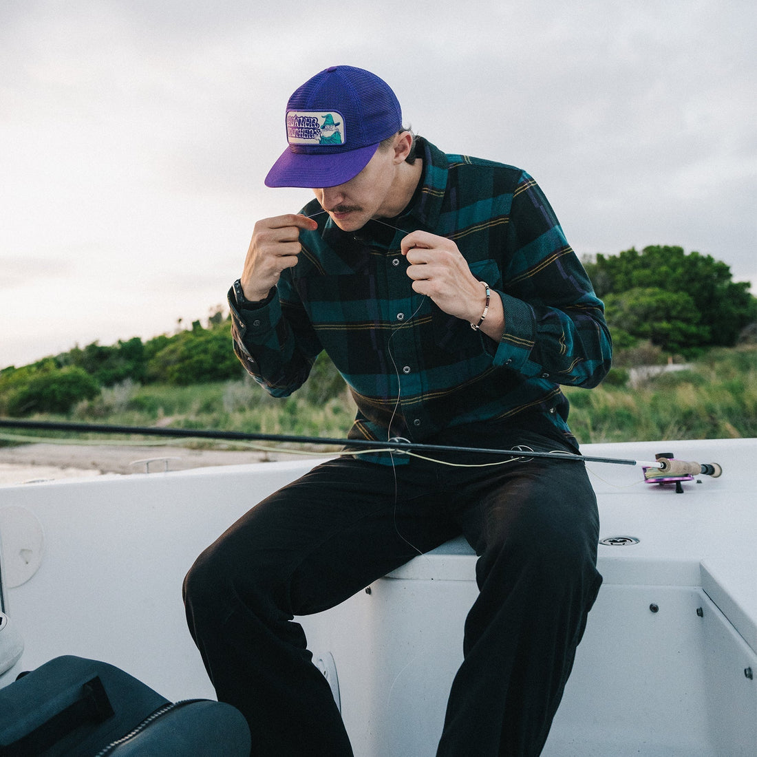 Harker's Flannel - Backdrop Plaid : Phantom Blue – HOWLER BROTHERS