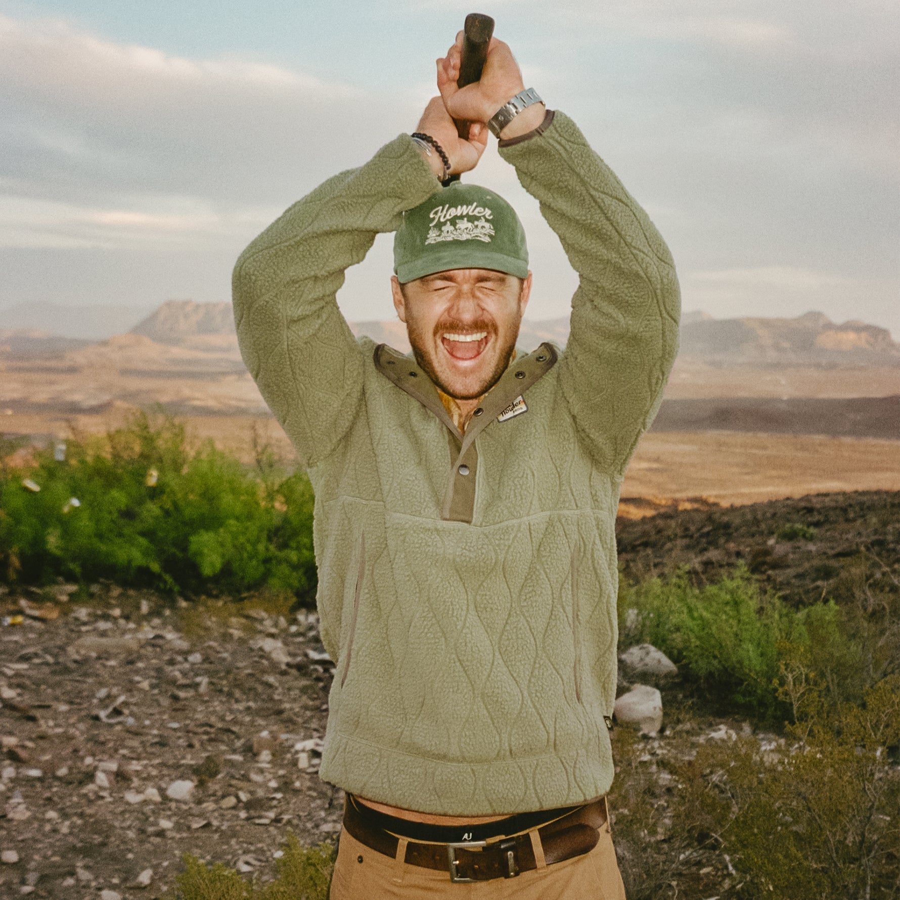 Chisos Hooded Pullover - Capillary Waves : Lichen Green – HOWLER BROTHERS