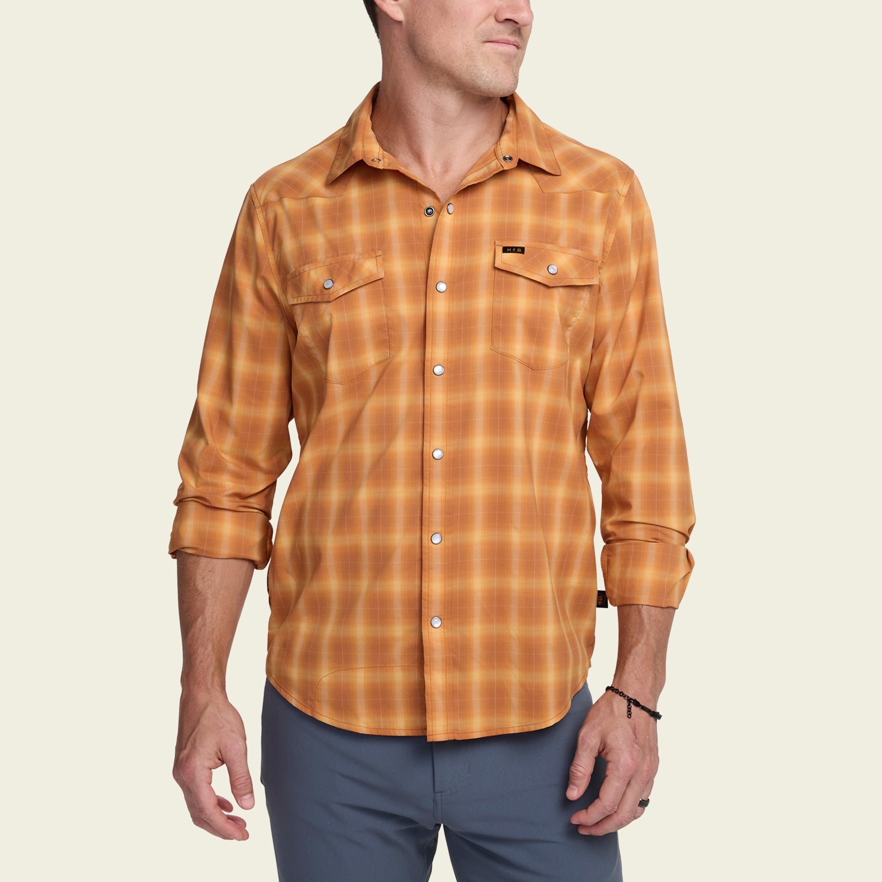 H Bar B Tech Longsleeve - Kent Plaid : Foliage – HOWLER BROTHERS