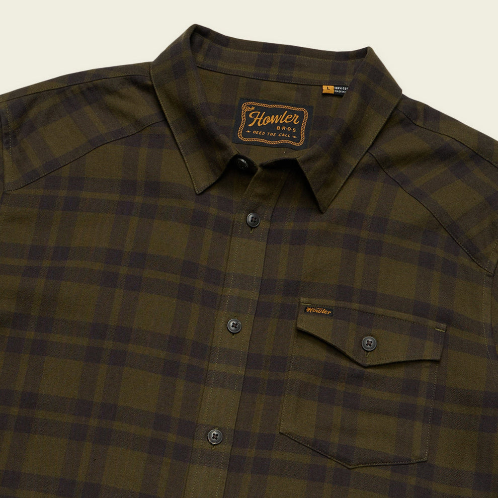 La Grange Lightweight Flannel - Cohen Plaid : Dark Olive – HOWLER BROTHERS