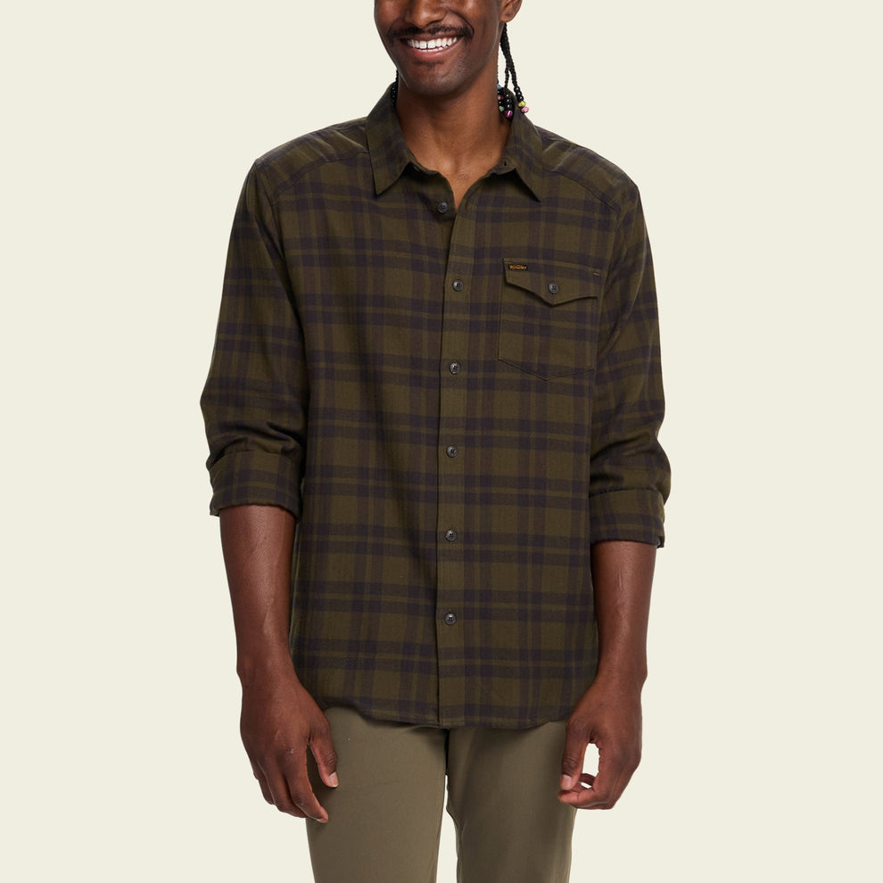 La Grange Lightweight Flannel - Cohen Plaid : Dark Olive – HOWLER BROTHERS