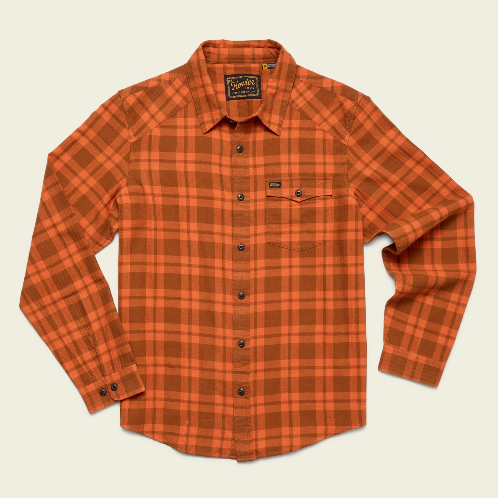 La Grange Lightweight Flannel - Cohen Plaid : Pumpkin – HOWLER BROTHERS