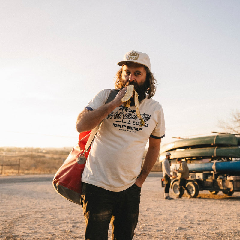 Hill Country Beach Sliders Ringer T - Vintage White – HOWLER BROTHERS