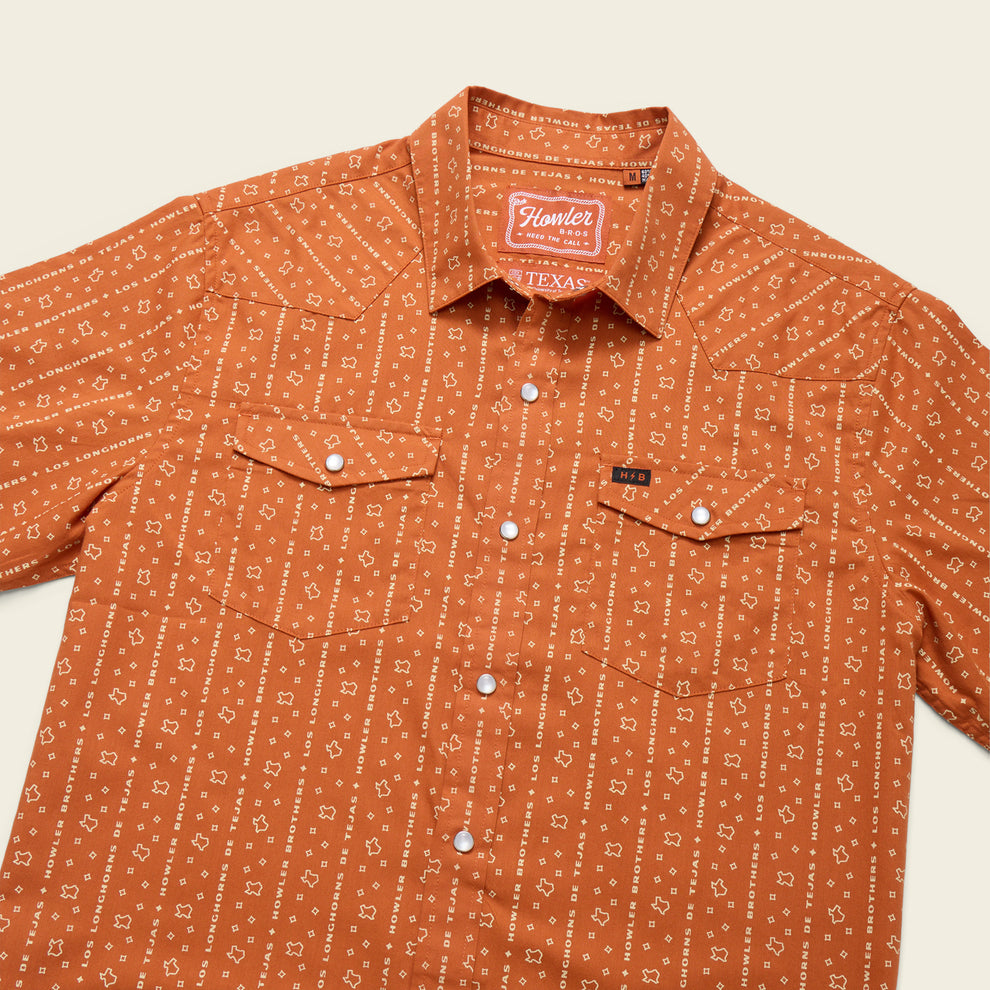 Texas Longhorns H Bar B Snapshirt - Los Longhorns Stripe : Burnt Orang ...