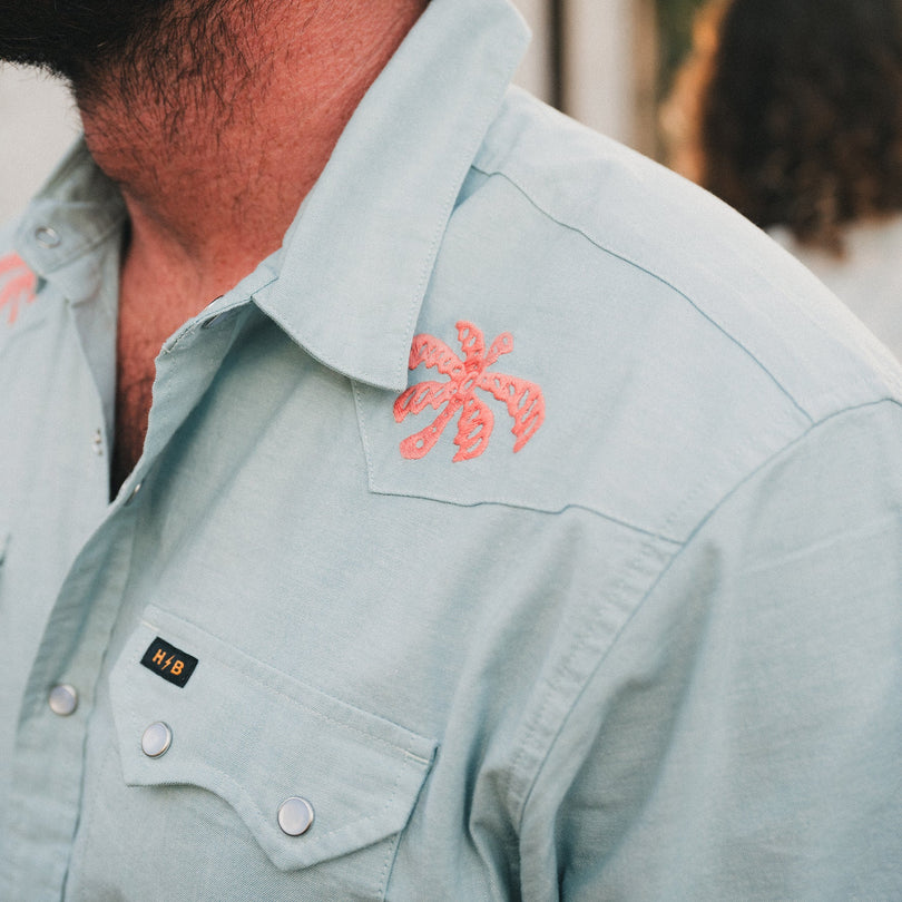 Crosscut Deluxe Shortsleeve Shirt - Fronds : Nile Blue – HOWLER BROTHERS