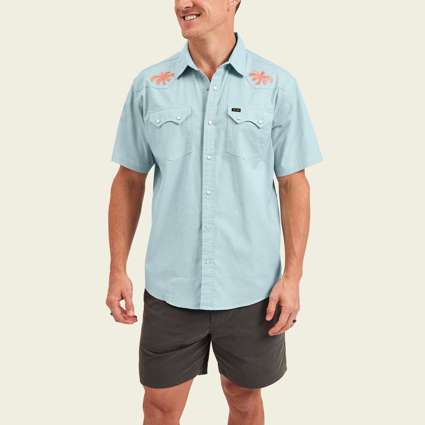 Crosscut Deluxe Shortsleeve Shirt - Fronds : Nile Blue – HOWLER BROTHERS