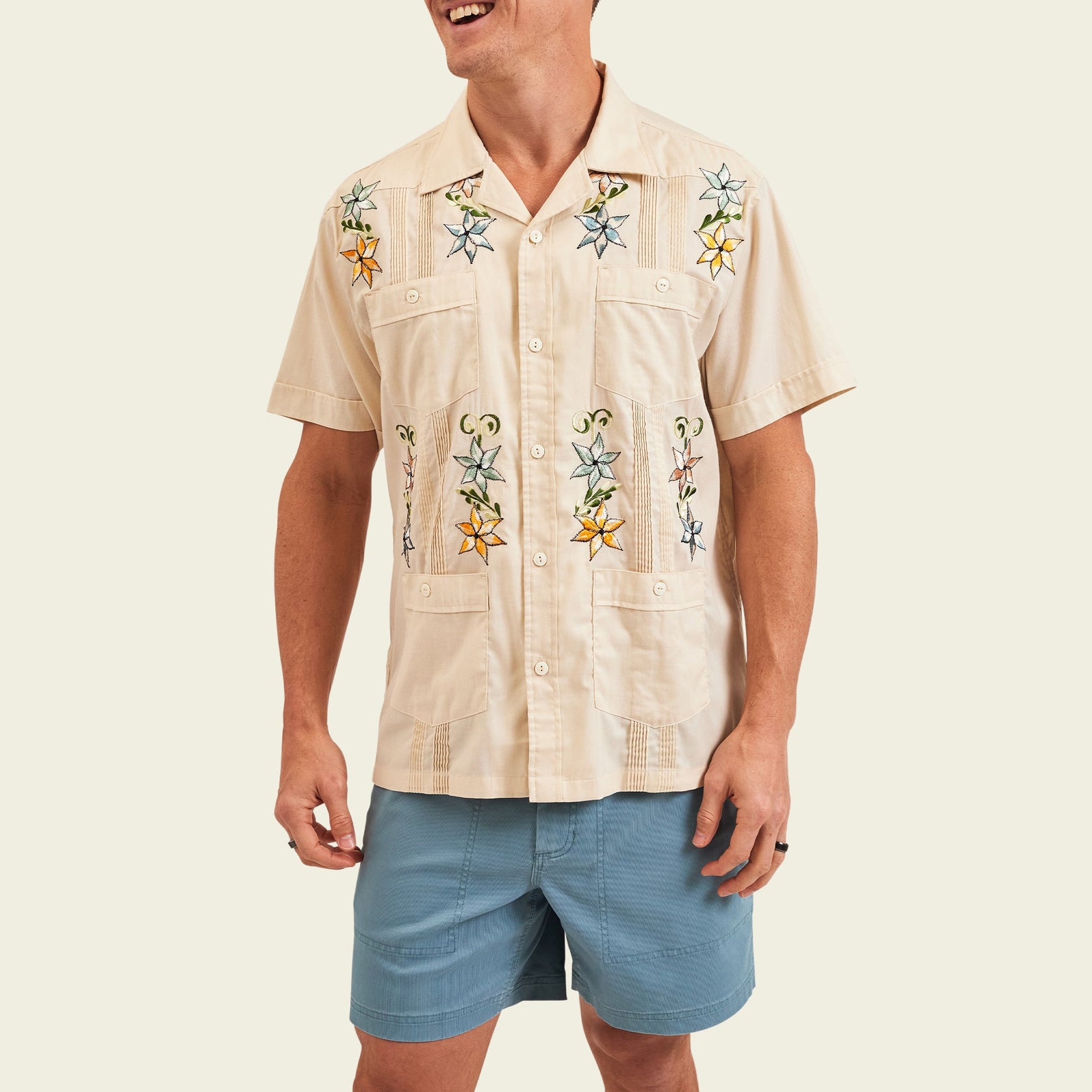 Guayabera Shirt - Fiesta Flowers : Riverbed Oxford – HOWLER BROTHERS