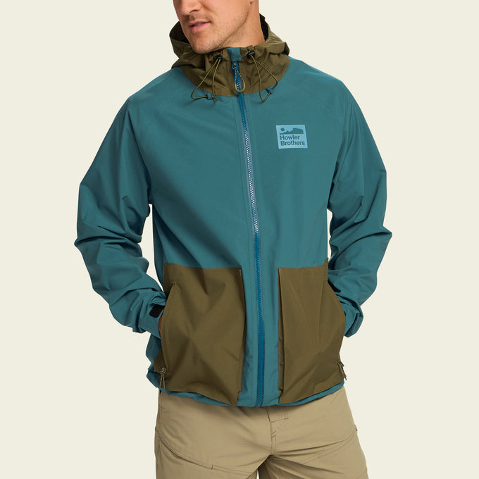Storm Splitter Rain Shell - Dark Teal / Dark Olive – HOWLER BROTHERS