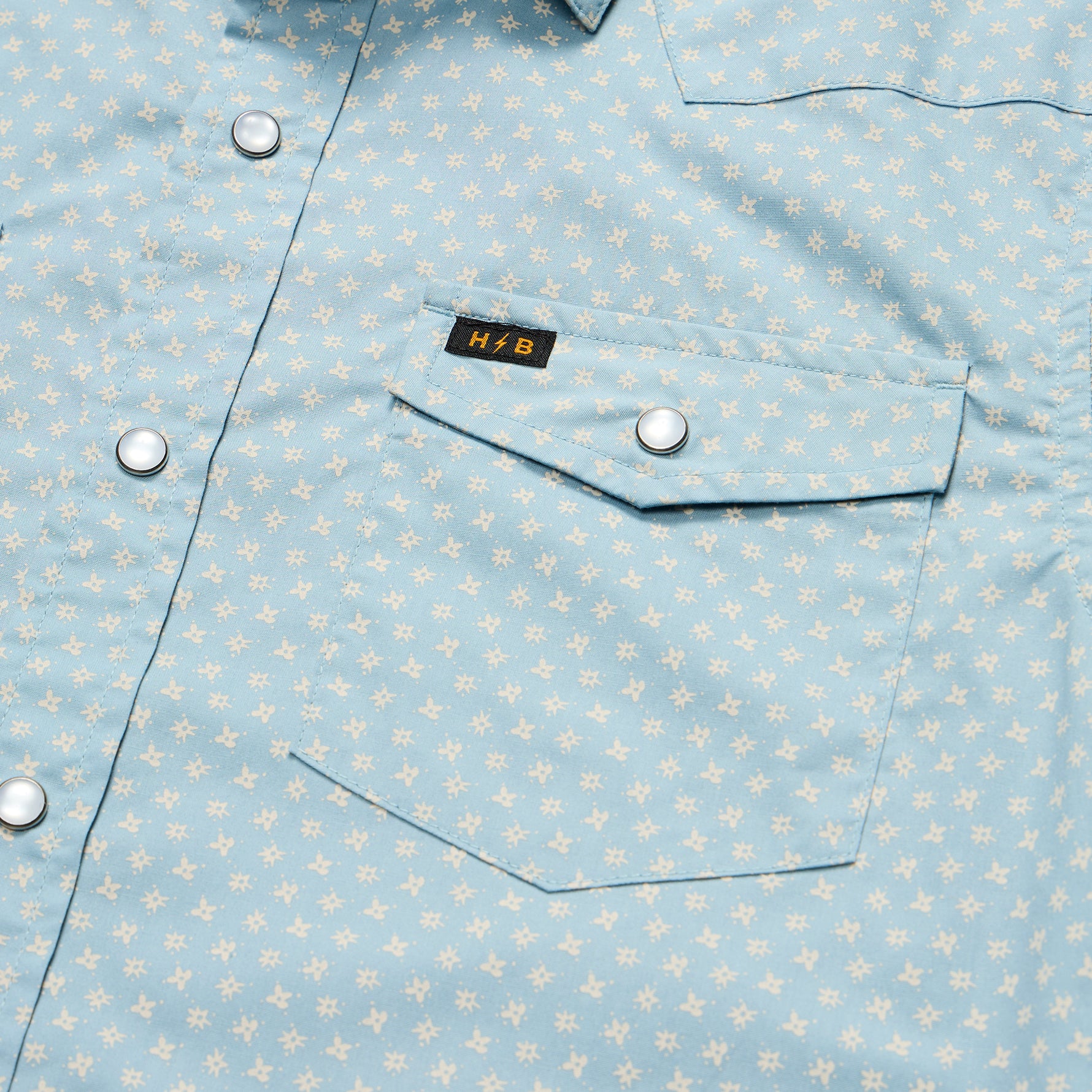 H Bar B Snapshirt - Lockhart Floral : Pool Blue – HOWLER BROTHERS