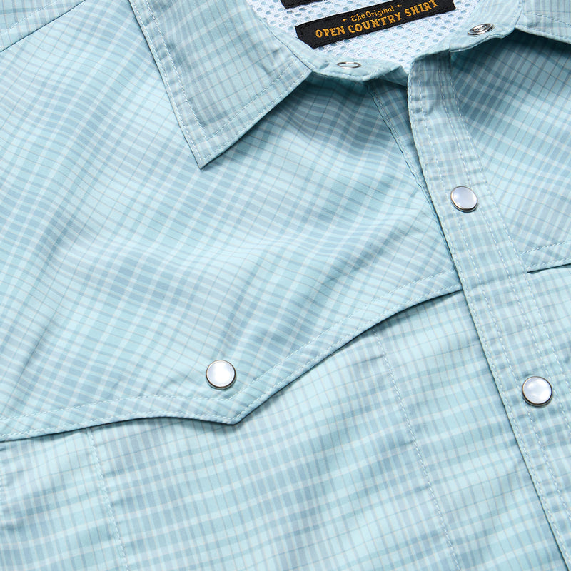 Open Country Tech Shirt - Coopers Plaid : Sterling Blue – HOWLER BROTHERS