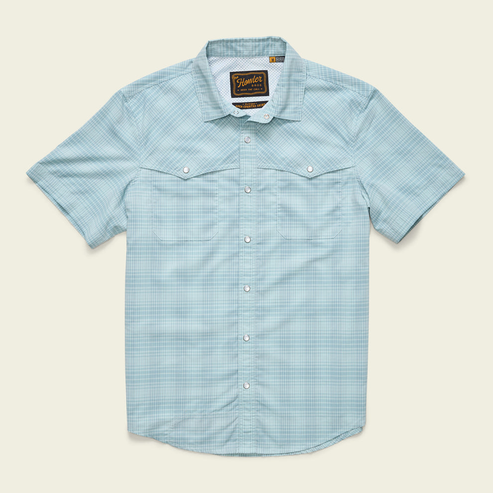 Open Country Tech Shirt - Coopers Plaid : Sterling Blue – HOWLER BROTHERS