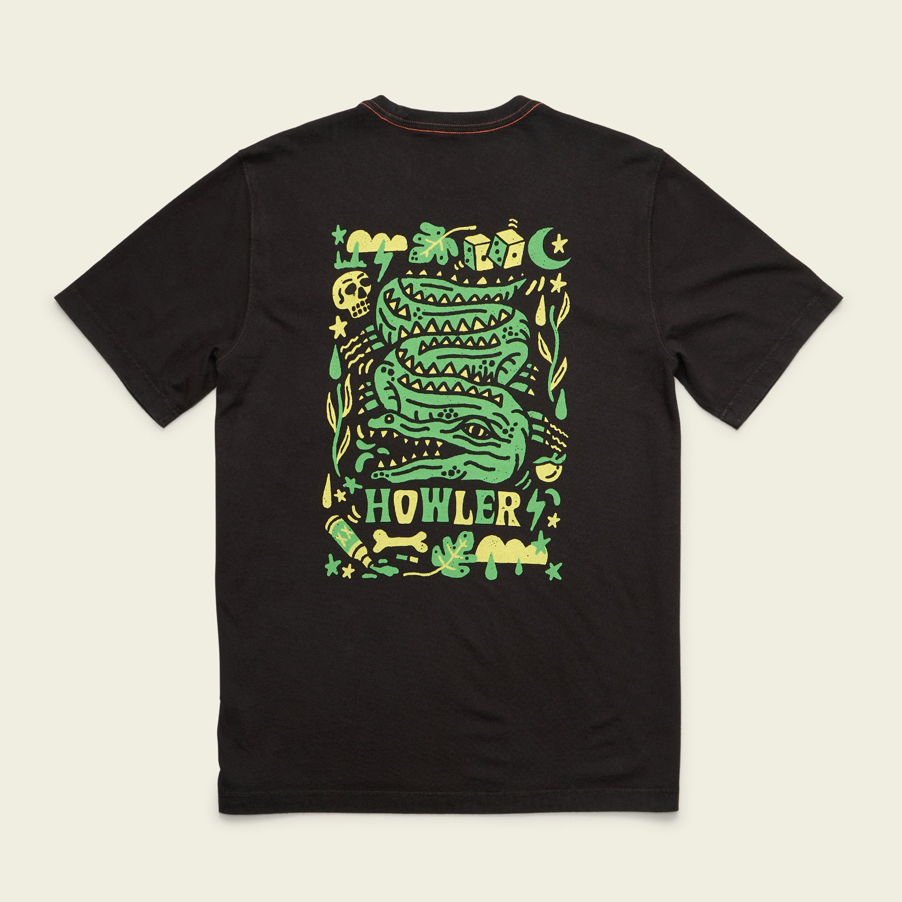 Slithering Gators Cotton Pocket T-Shirt - Black – HOWLER BROTHERS