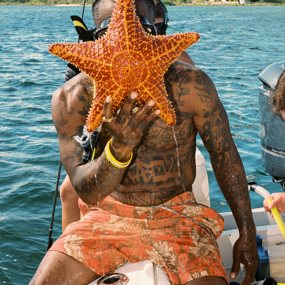 Deep Set Boardshorts - Reef Madness : Tangerine – HOWLER BROTHERS
