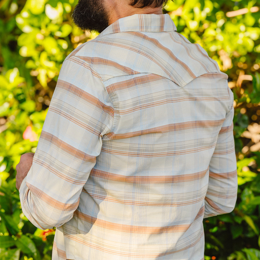 H Bar B Tech Longsleeve - Cameron Plaid : Cream – HOWLER BROTHERS