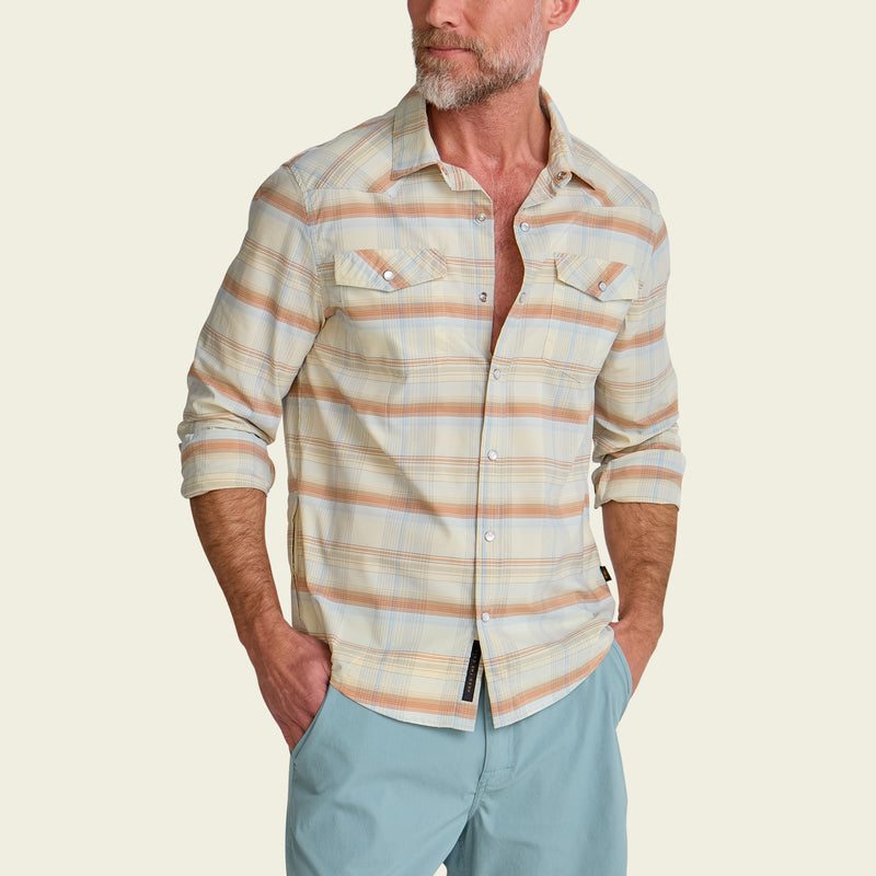 H Bar B Tech Longsleeve - Cameron Plaid : Cream – HOWLER BROTHERS