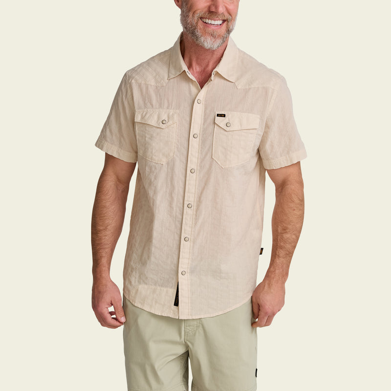 H Bar B Snapshirt - Eyelet Stripe : Off White – HOWLER BROTHERS