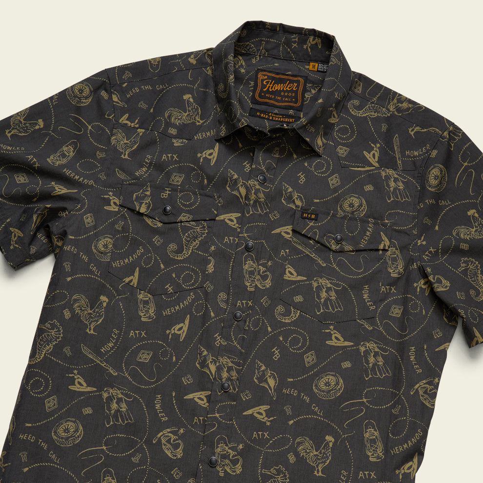 H Bar B Snapshirt - Sea Rodeo : Antique Black – HOWLER BROTHERS