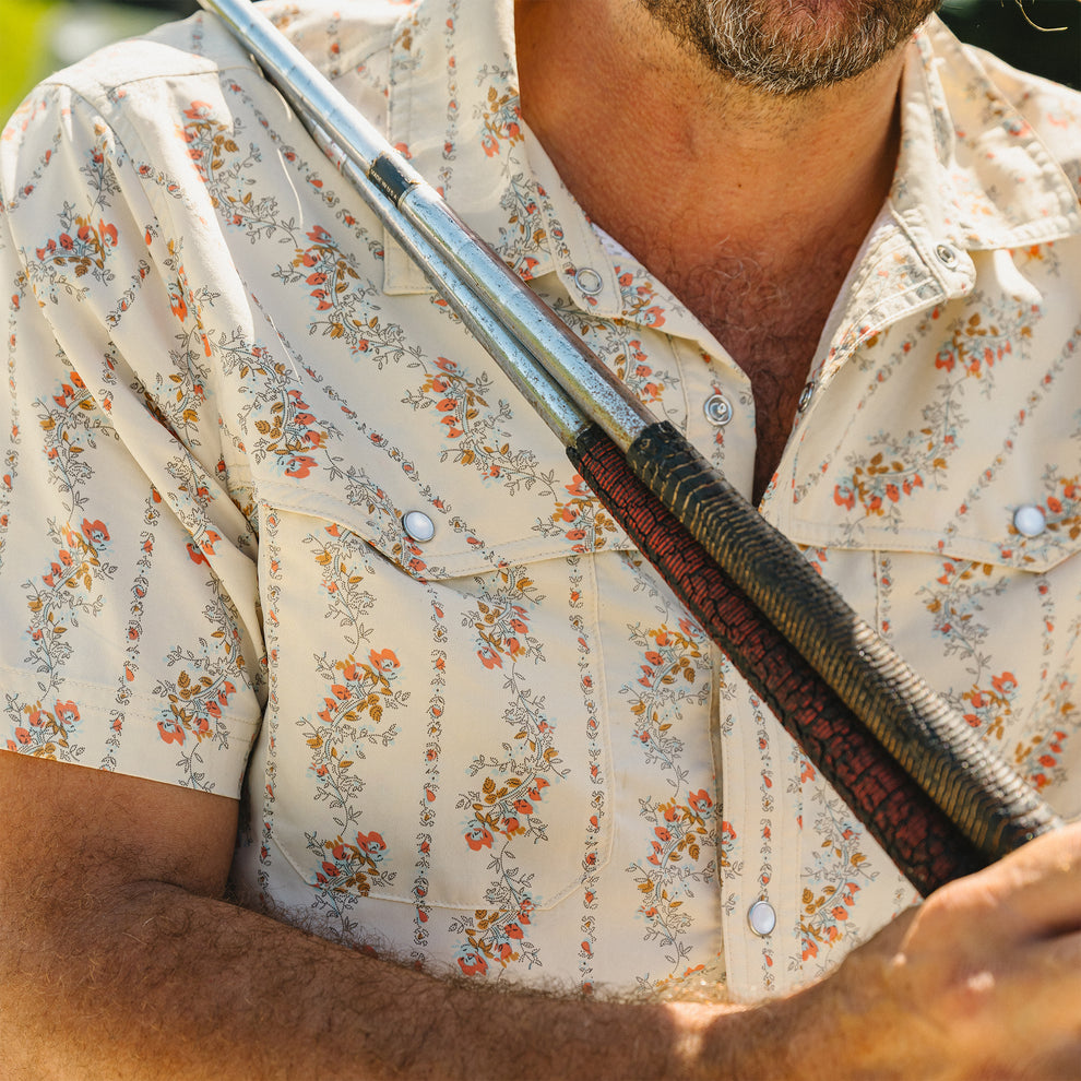 Open Country Tech Shirt - Grampa's Curtains : Natural – HOWLER BROTHERS