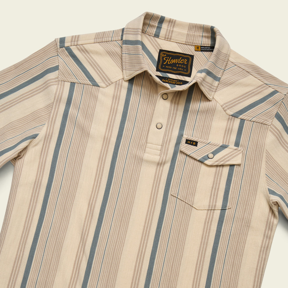Ranchero Polo - Old Bill Stripe : Limestone – HOWLER BROTHERS