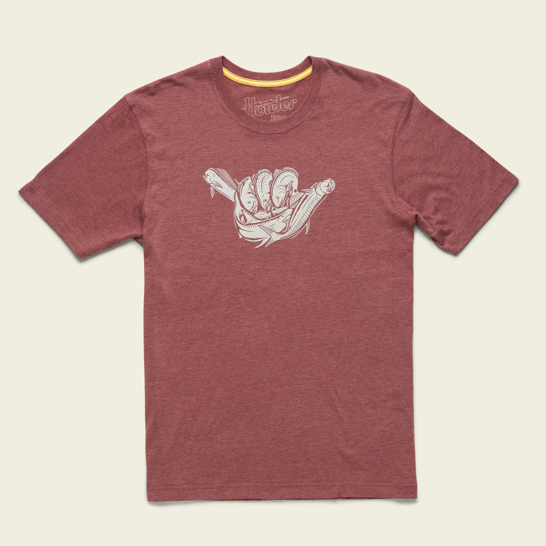 Fish Shaka T-Shirt - Burgundy Heather – HOWLER BROTHERS